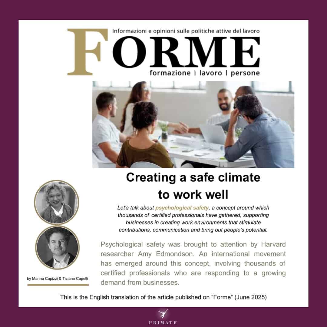 Creating a safe climate to work well - PRIMATE Consulting